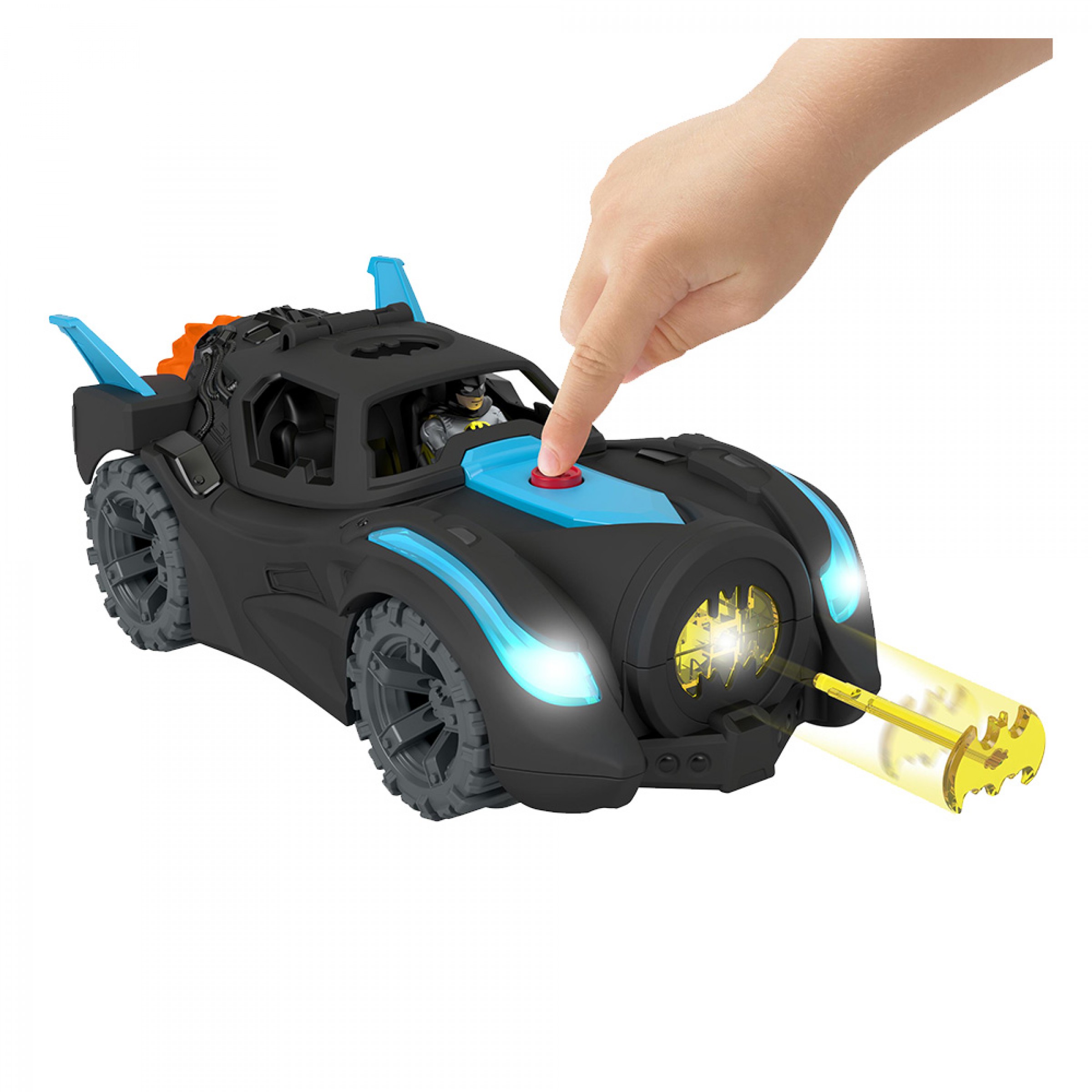 Mattel-MATTEL IMAGINEXT- BATMOBILE ME ΦΩΤΑ ΚΑΙ ΗΧΟΥΣ HGX96(HGX96 ...