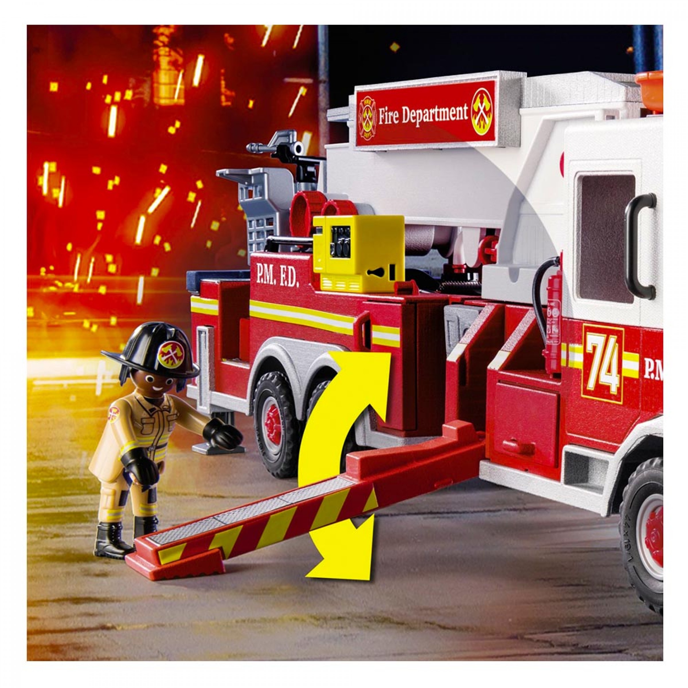 Playmobil-PLAYMOBIL US TOWER LADDER ΠΥΡΟΣΒΕΣΤΙΚΟ ΟΧΗΜΑ ΝΟ 70935(70935 ...