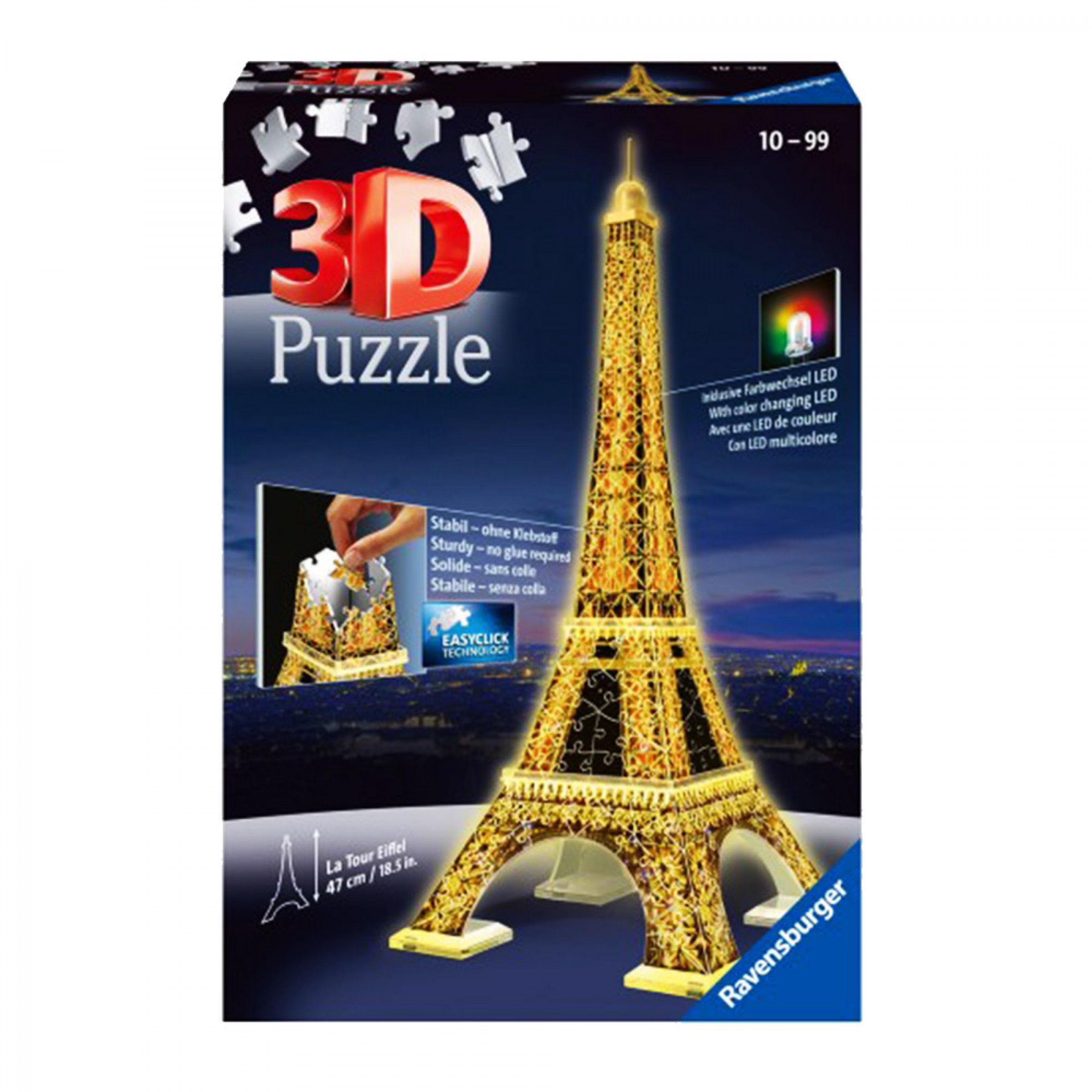 Ravensburger-RAVENSBURGER 3D ΠΑΖΛ NIGHT EDITION ΠΥΡΓΟΣ ΤΟΥ ΑΪΦΕΛ LED ...